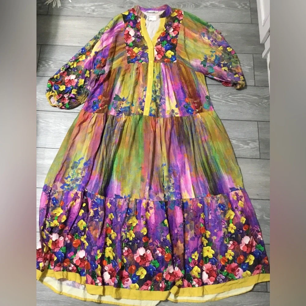 ashilda | Dresses | Ashilda Multicolor Floral Patchwork Artsy Modest ...